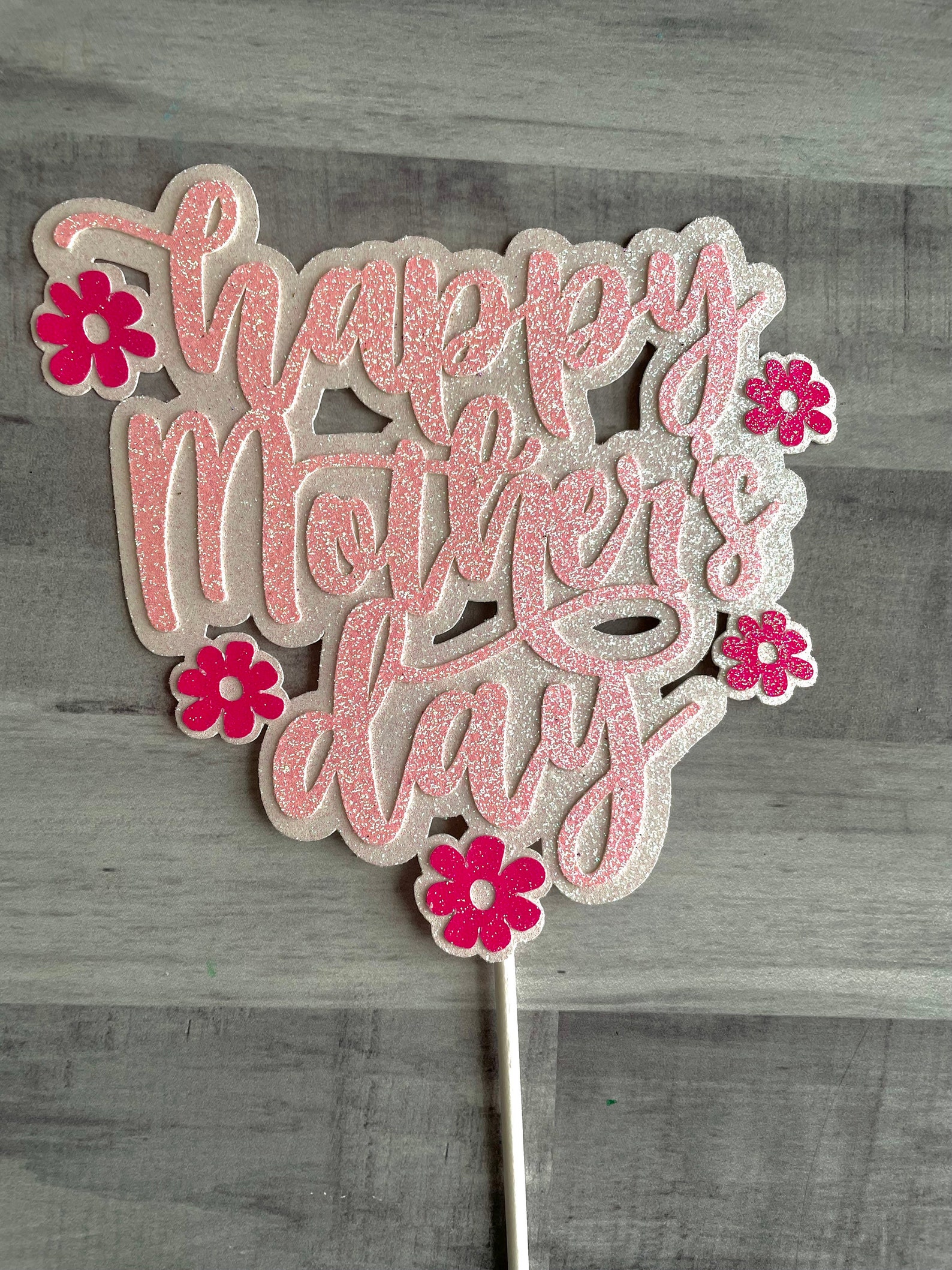 Mother's Day Cake Topper, Glitter Cake Decoration for Mom, Mother's Day ...