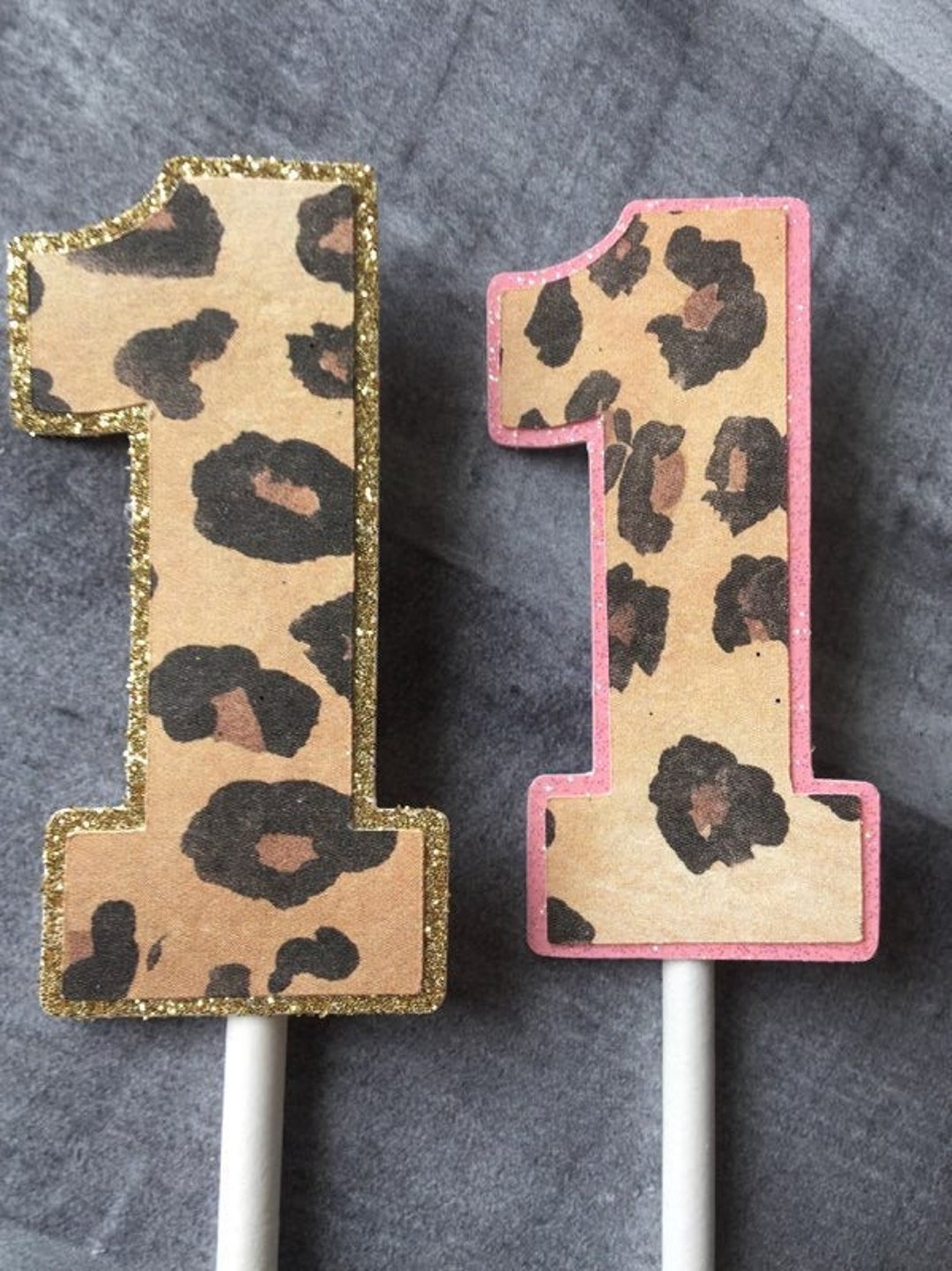 Leopard One Cupcake Toppers, Animal Print First Birthday Decoration ...