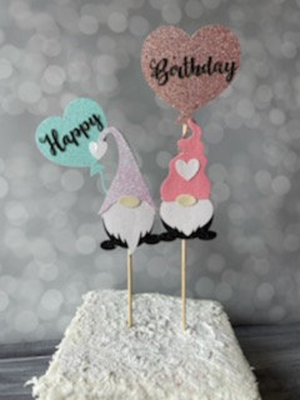 Gnome Birthday Cake Topper 2 or 3 Piece Set Nordic Gnome | Etsy