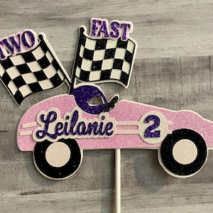 Race Car Cake Topper, Two Fast Two Curious 2nd Birthday, Fast One Smash ...