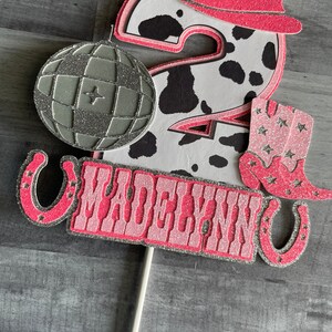 Disco Cowgirl Personalized Cake Topper, Space Cowgirl, Boots & Bling ...