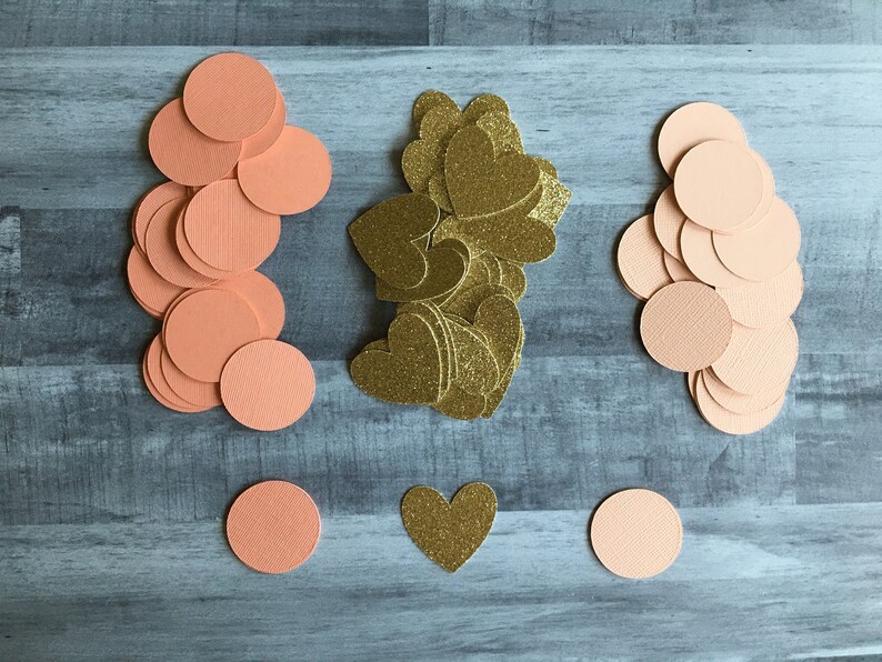 Coral and Glitter Gold Table Confetti for Bridal or Baby - Etsy