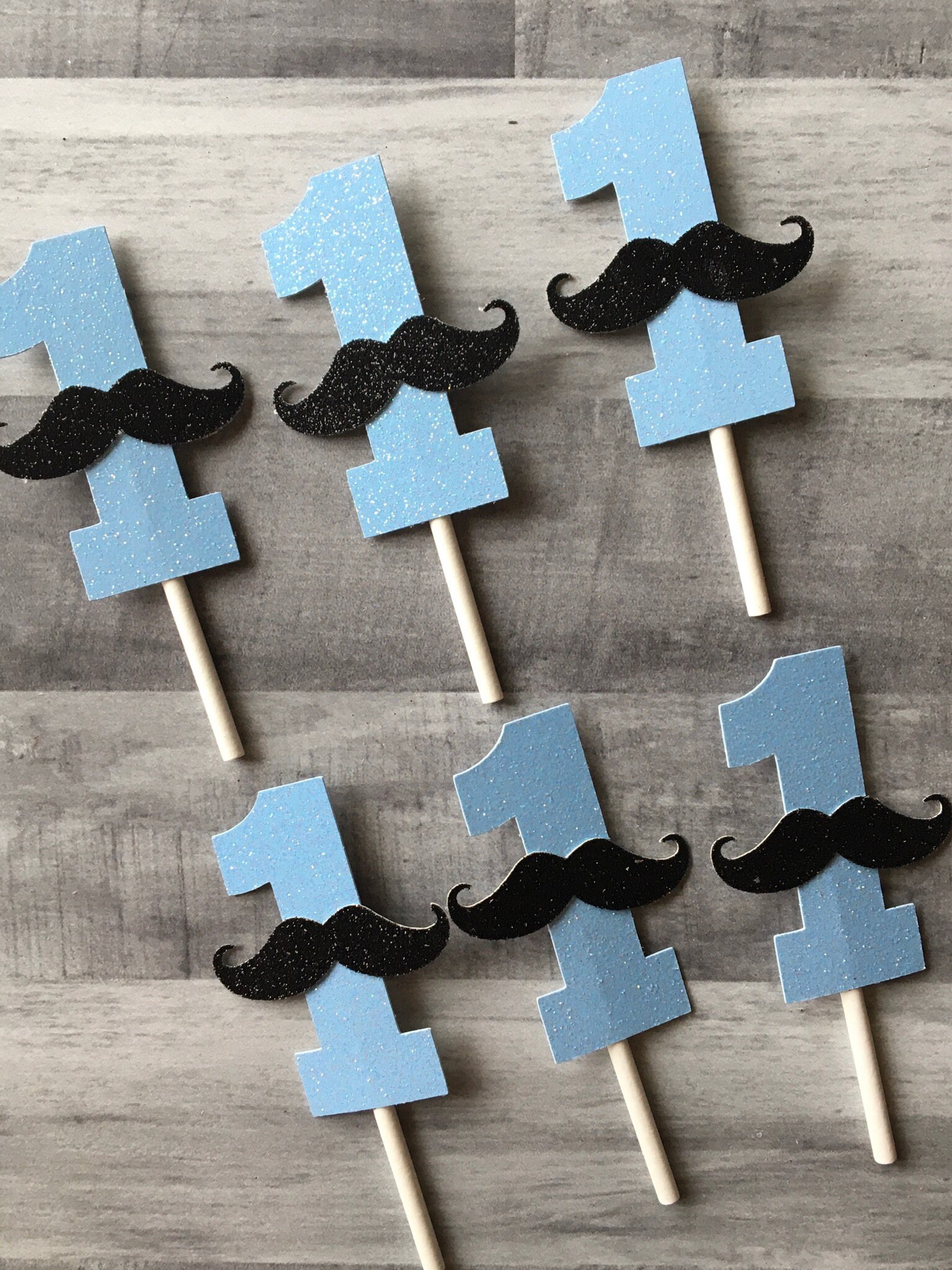 Mustache First Birthday Cupcake Toppers, Mustache Bash Little Man ...