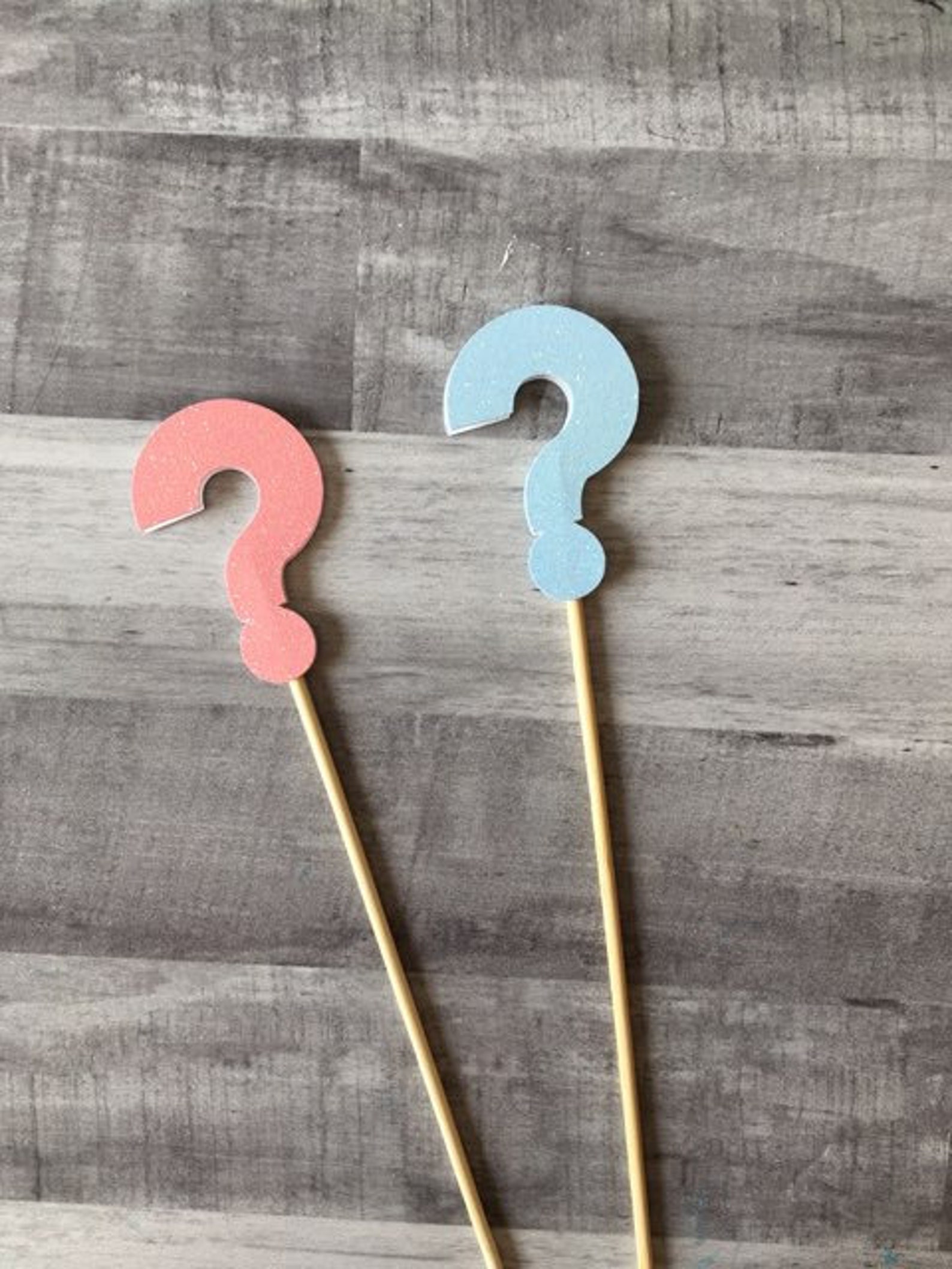 Gender Reveal Question Mark Centerpiece Picks, What Will It Be? Baby ...