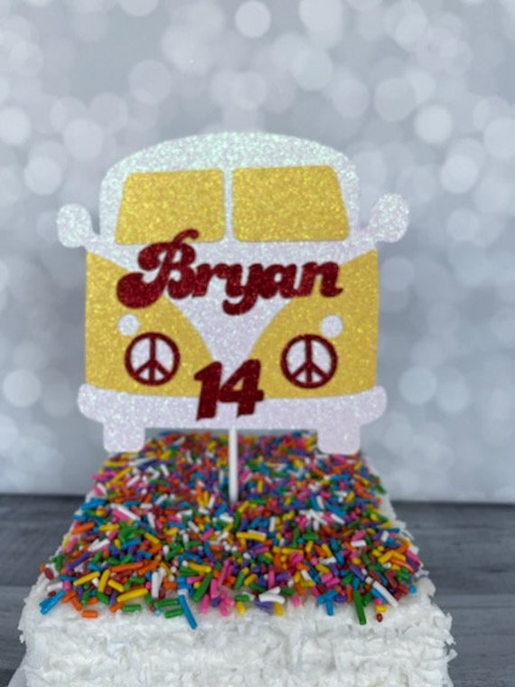 Hippie Van Cake Topper Personalized Retro Van Party - Etsy