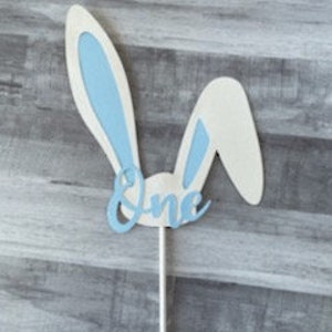 Bunny Ear Cake Topper, Personalized Custom Birthday Cake Decoration ...