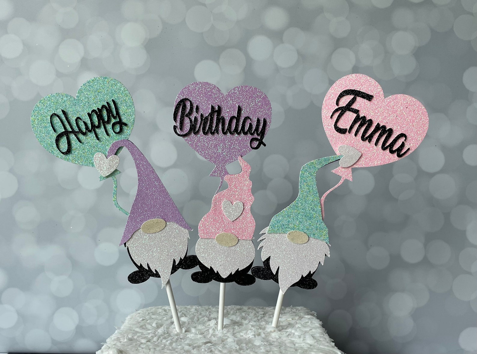 Gnome Birthday Cake Topper 2 or 3 Piece Set Nordic Gnome - Etsy