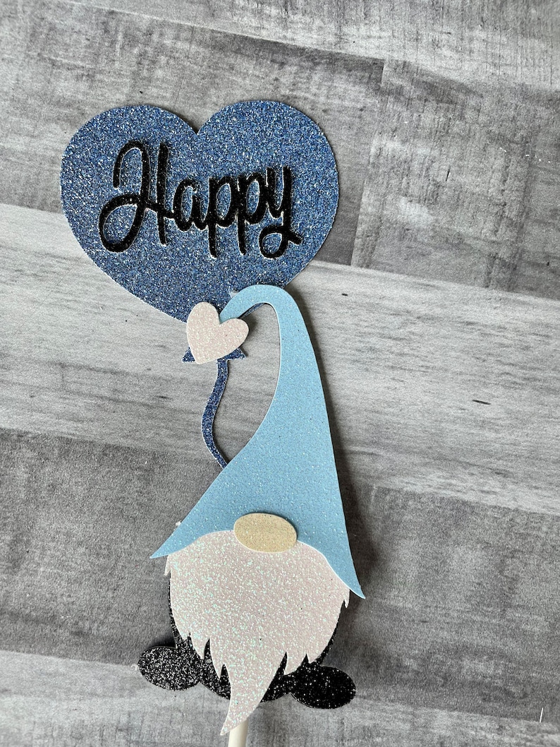 Gnome Birthday Cake Topper 2 or 3 Piece Set Nordic Gnome - Etsy