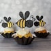 Bee Cupcake Toppers, Bee Birthday Party Theme, Happy Bee Day, Fun to ...