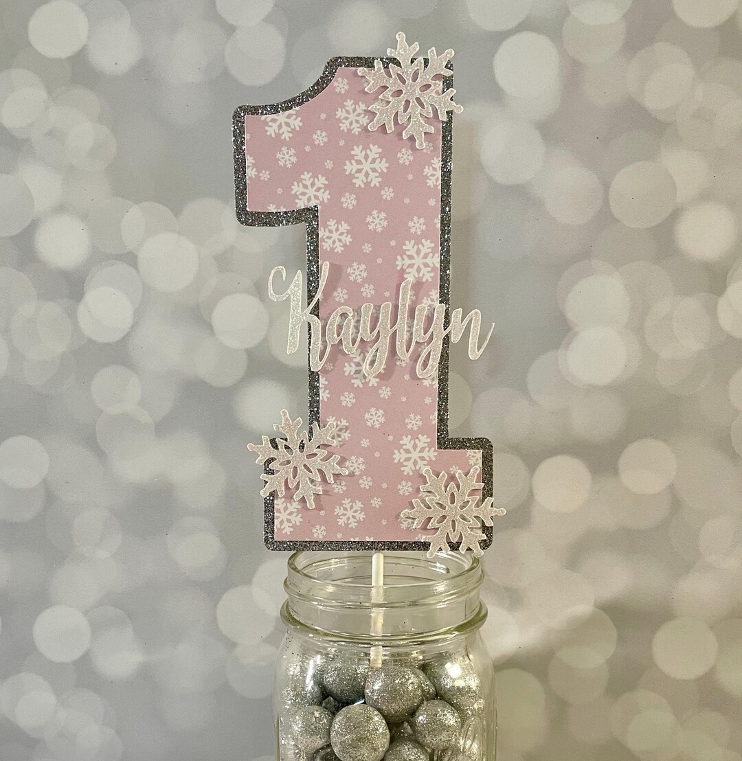 Pink Snowflake Birthday Cake Top, Winter Onederland Theme, Christmas ...