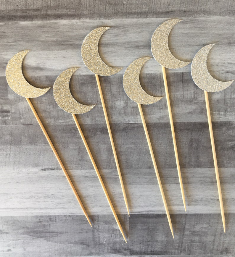 Star & Moon Centerpiece Picks 2 Stars and Moons on - Etsy