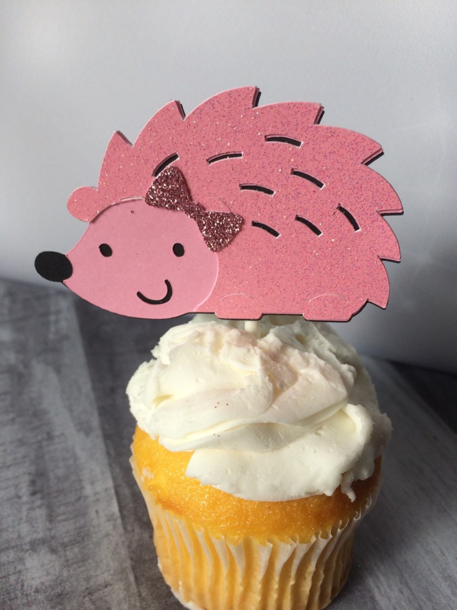 Glitter Hedgehog Cupcake Toppers, Hedgehog Birthday Theme, Woodland ...