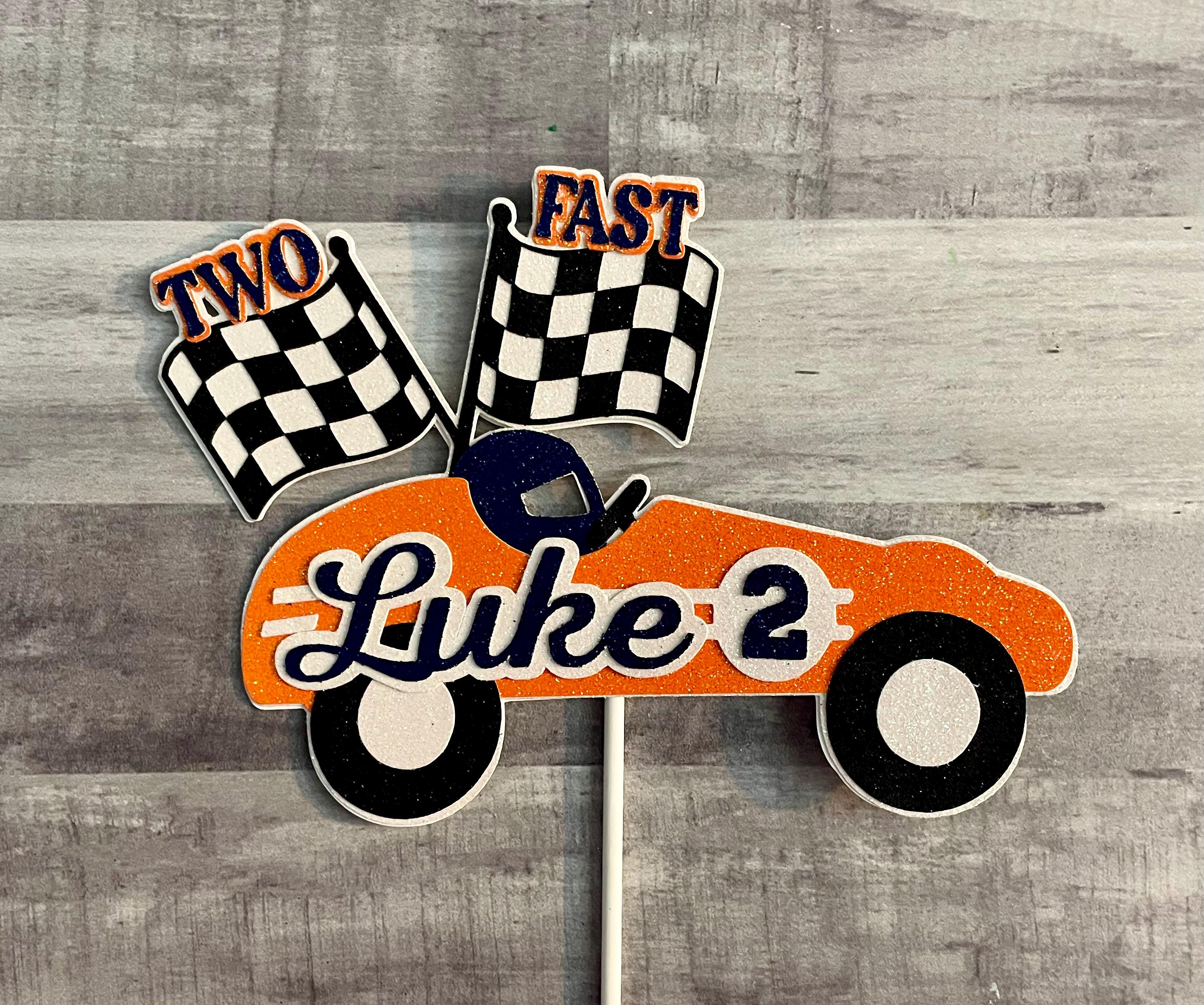 Race Car Cake Topper, Two Fast Two Curious 2nd Birthday, Fast One Smash ...
