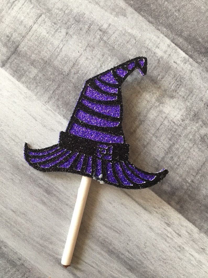 Halloween Cupcake Toppers Halloween Cupcakes Witch Hat - Etsy