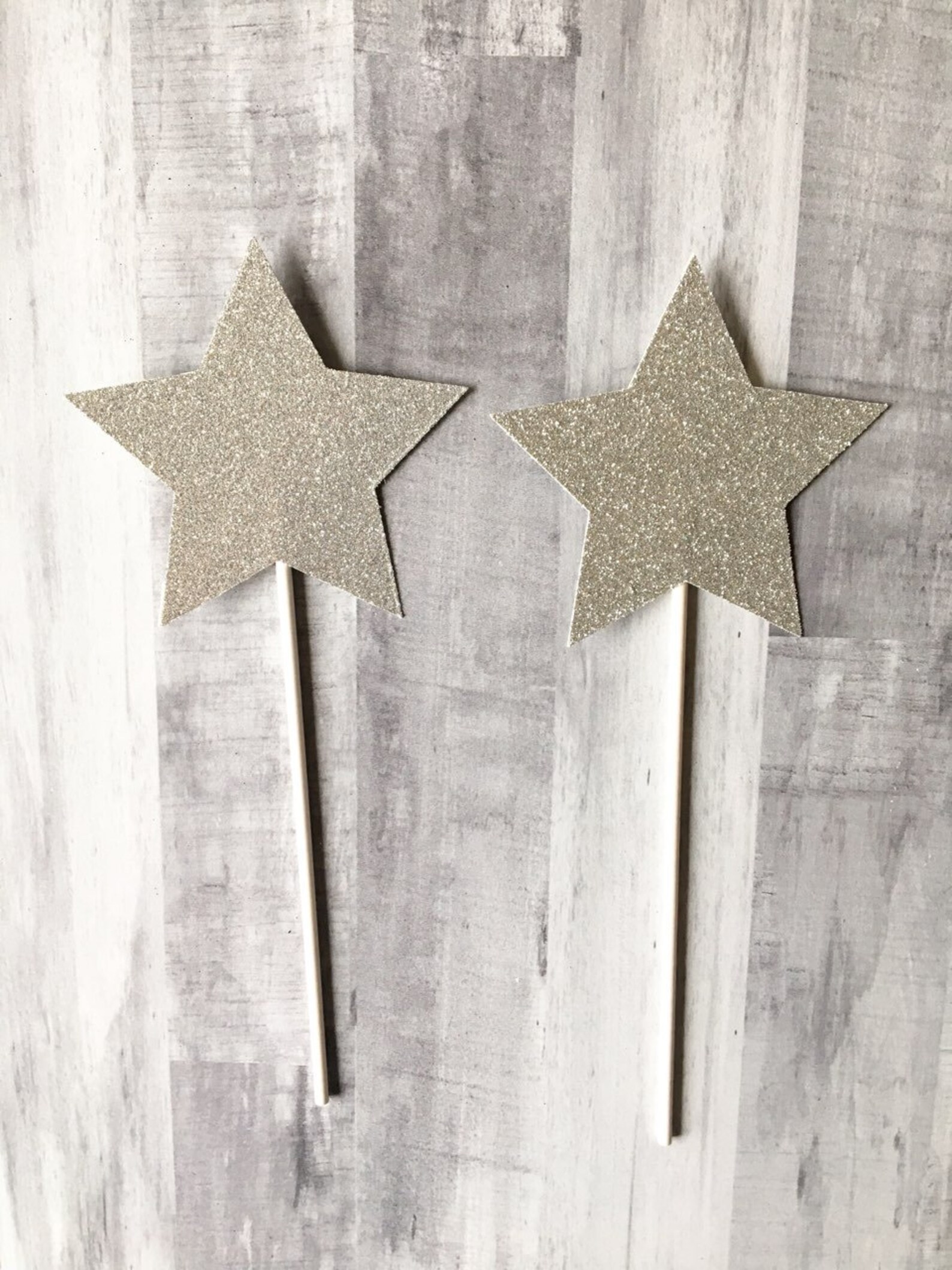 Glitter Star Centerpiece Picks Set of 5 Assorted Size Stars - Etsy