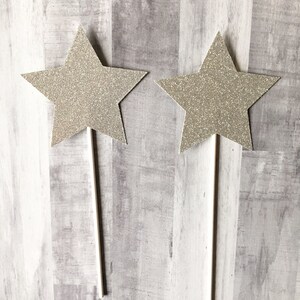 Glitter Star Centerpiece Picks, Set of 5 Assorted Size Stars, Twinkle ...