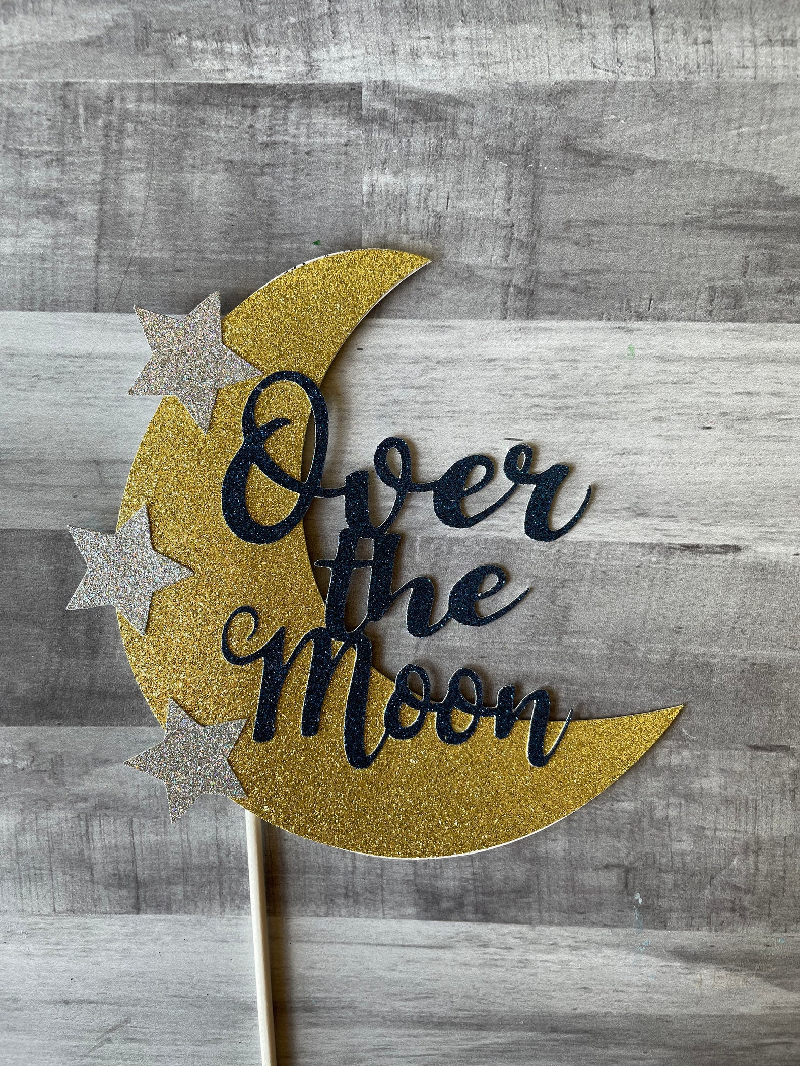 Over the Moon Cake Topper Stars Clouds & Moons Baby Shower - Etsy