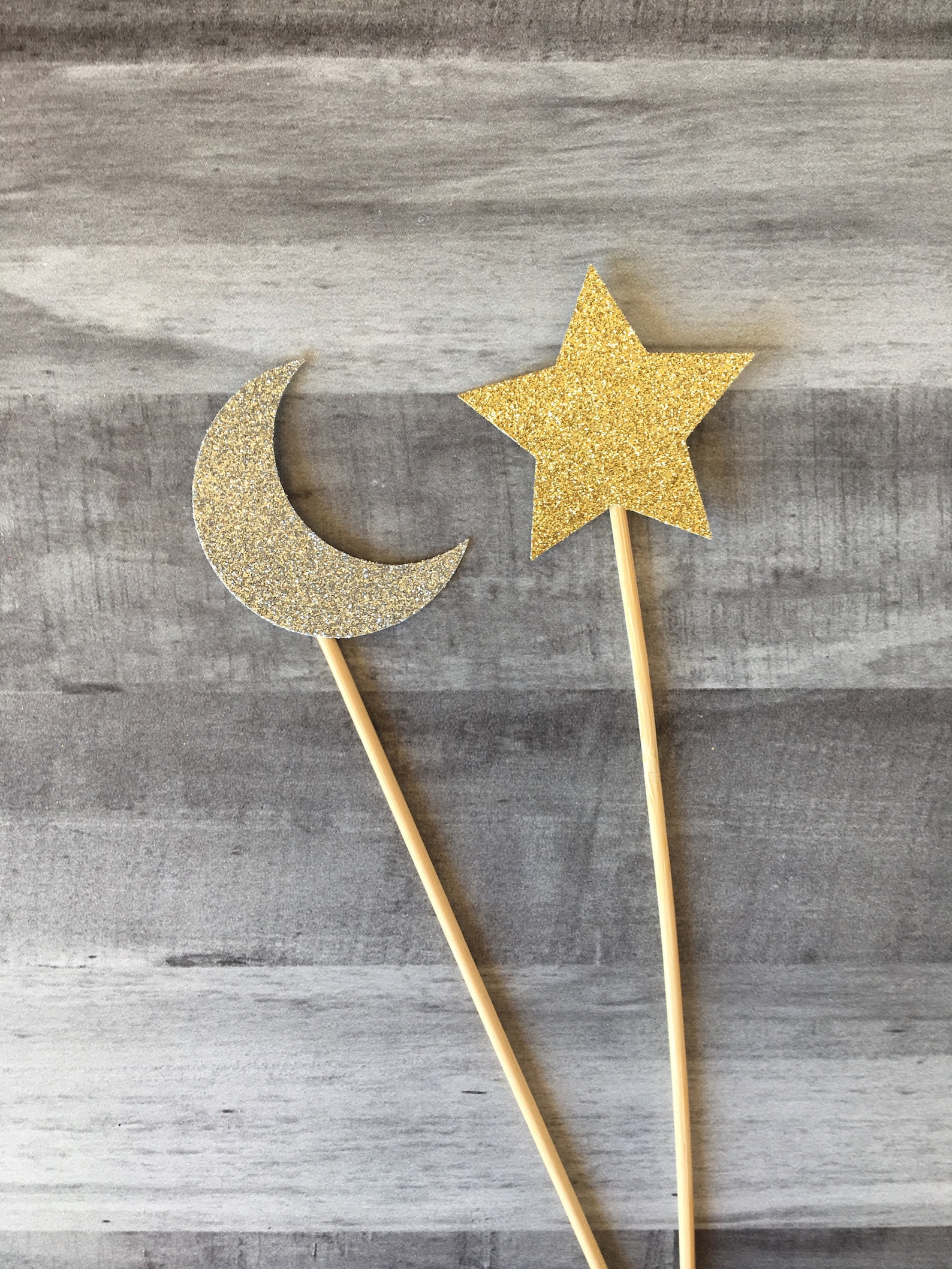 Star & Moon Centerpiece Picks 2 Stars and Moons on | Etsy