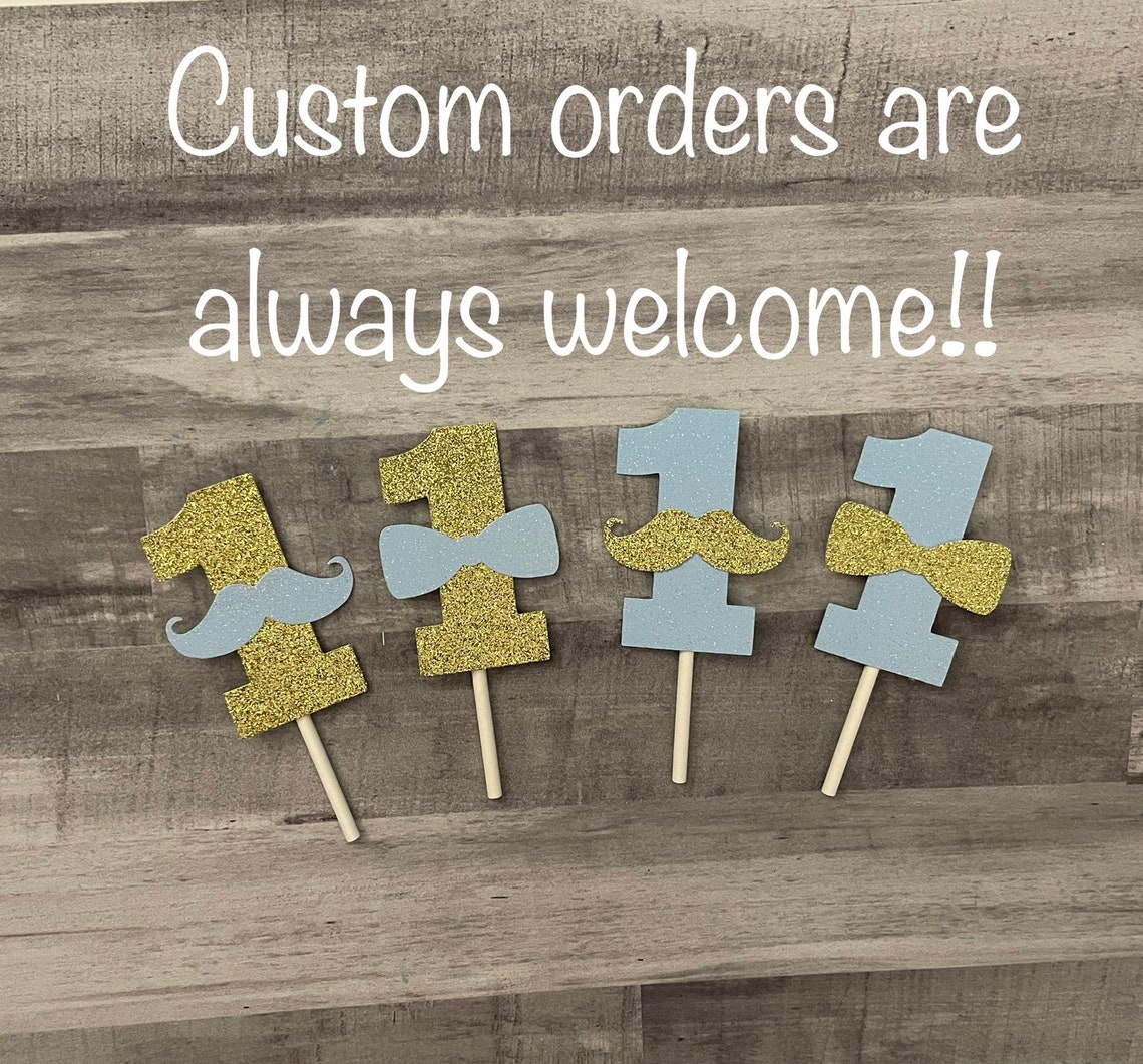 Mustache First Birthday Cupcake Toppers Mustache Bash Little - Etsy