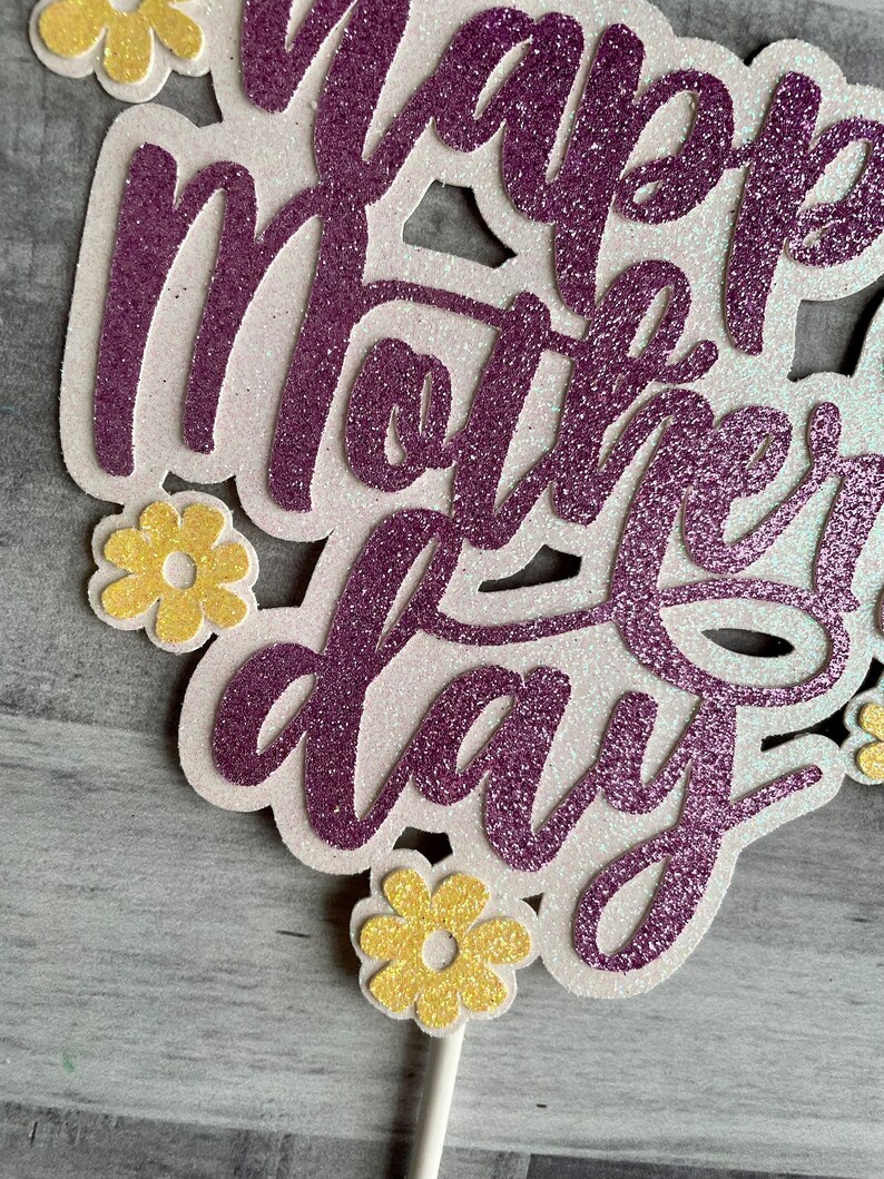 Mother's Day Cake Topper Glitter Cake Decoration for Mom - Etsy