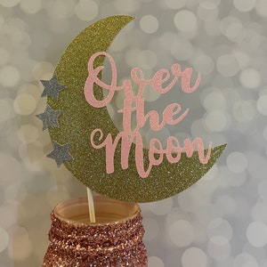 Over the Moon Cake Topper, Stars, Clouds & Moons Baby Shower Theme ...