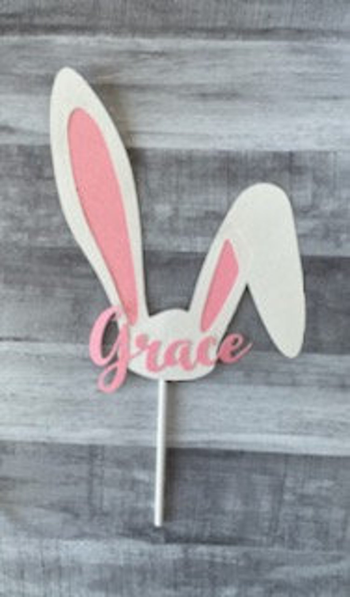 Bunny Ear Cake Topper Personalized Custom Birthday Cake | Etsy