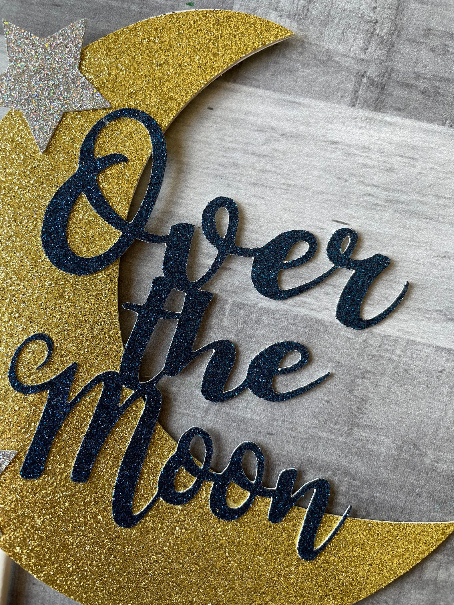 Over the Moon Cake Topper Stars Clouds & Moons Baby Shower - Etsy