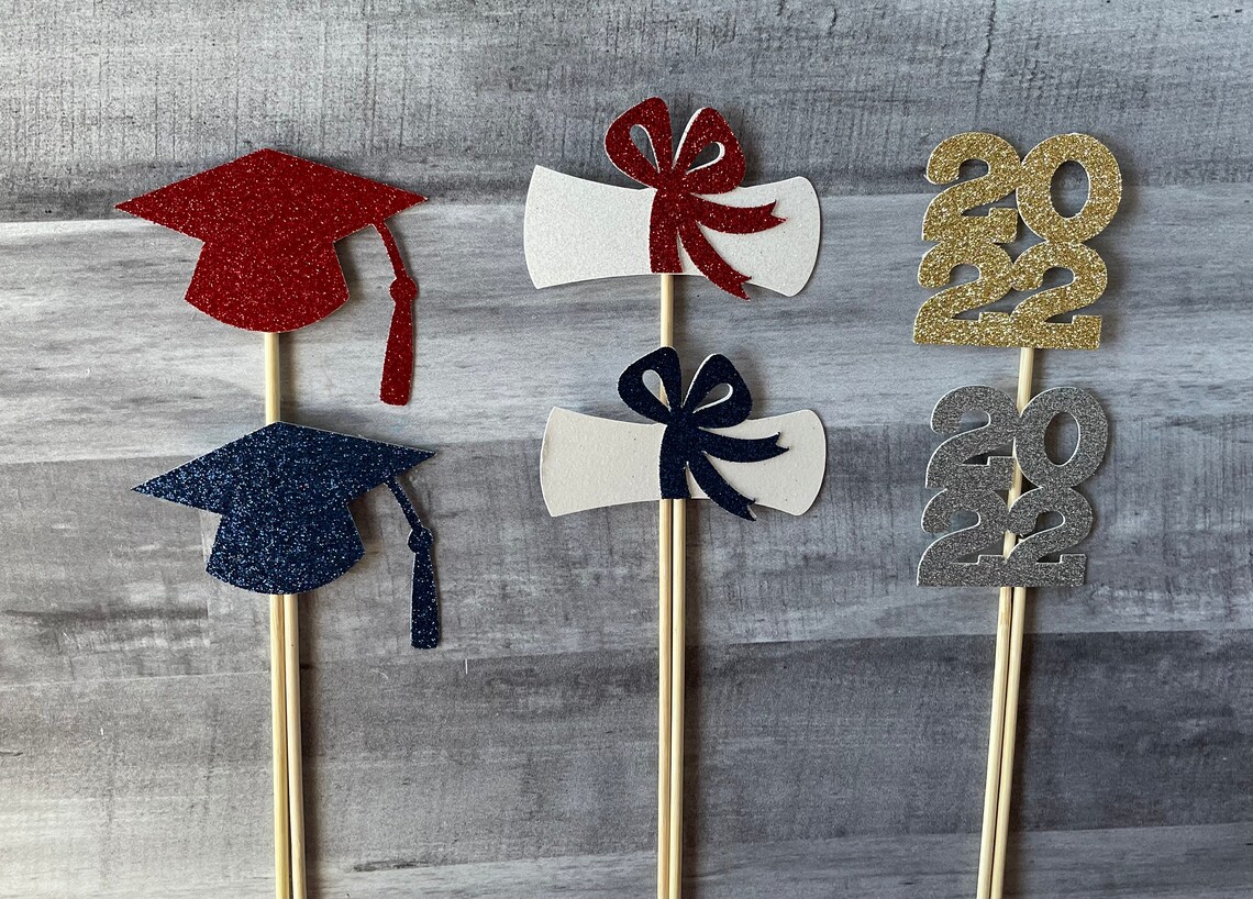 Graduation Centerpiece Sticks Diploma & Graduation Hat Picks - Etsy