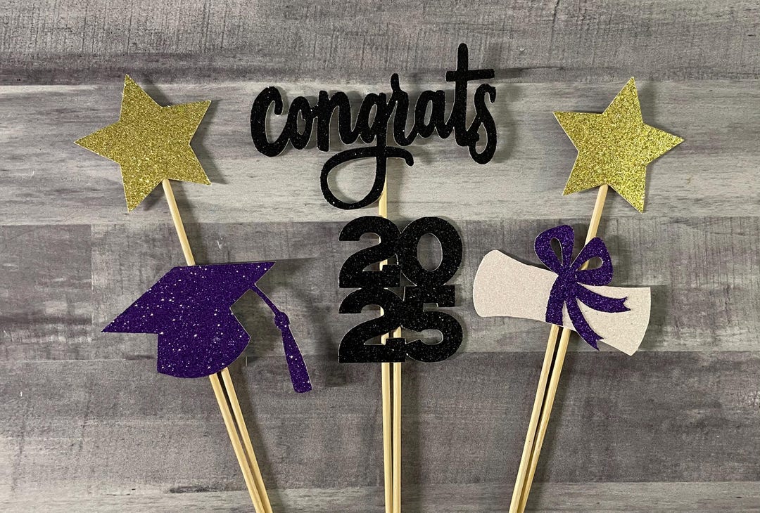 Graduation Centerpiece Sticks, Diploma & Graduation Hat Picks, Class of ...