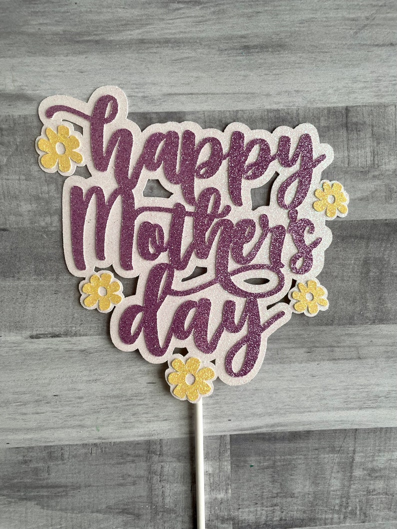 Mother's Day Cake Topper Glitter Cake Decoration for Mom - Etsy