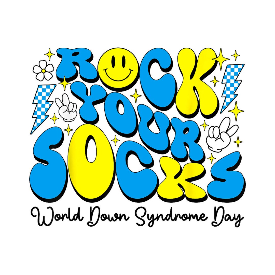 Groovy Rock Your Socks World Down Syndrome Awareness Day Digital PNG - Etsy