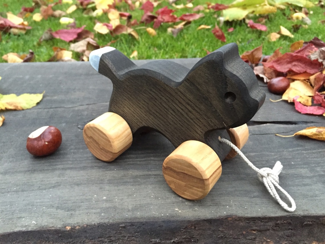 Wooden Toy Cat Pull Along Toy Christmas Gift Birthday Gift - Etsy Sweden