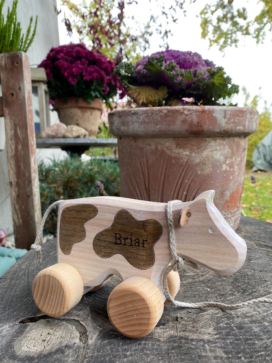 Big Wooden Toy Cow,pull Along Toy,birthday Gift,christmas Gift,gifts ...