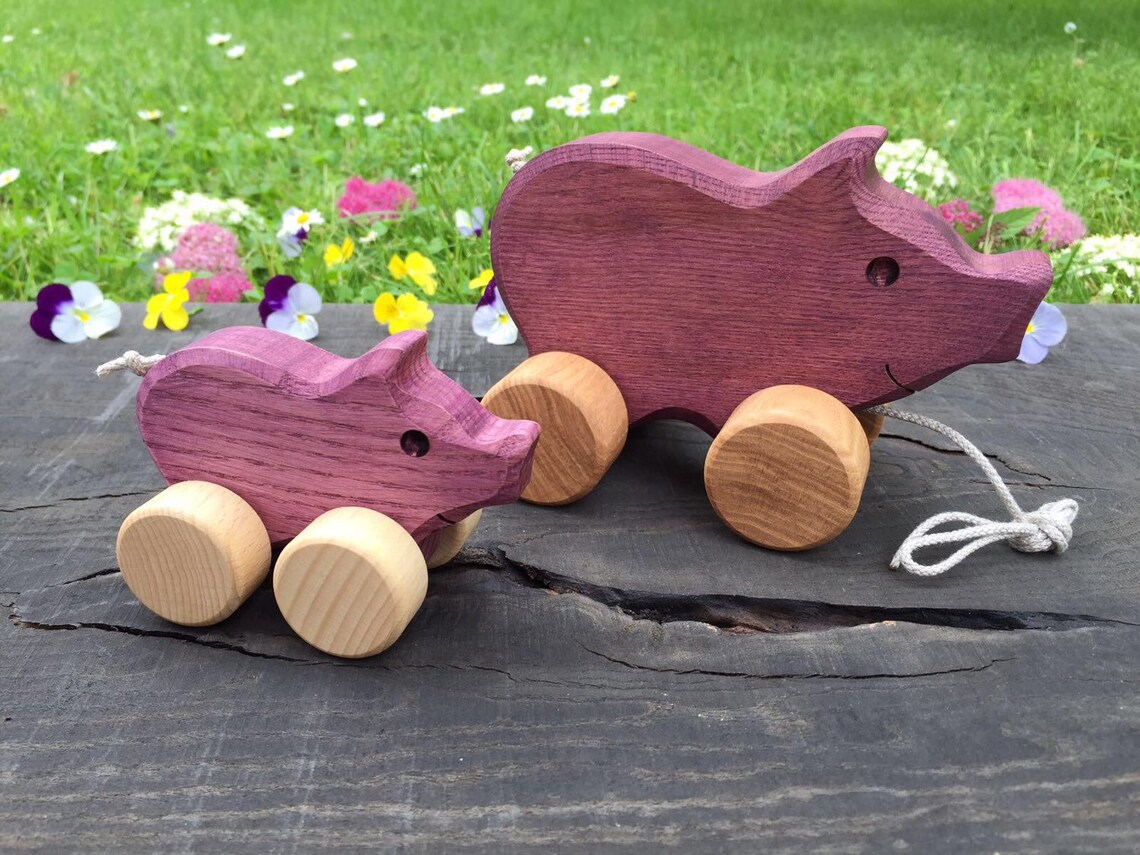 Big Toy Wooden Pig Pull Along Toy Kids Gift Baby Gift - Etsy UK