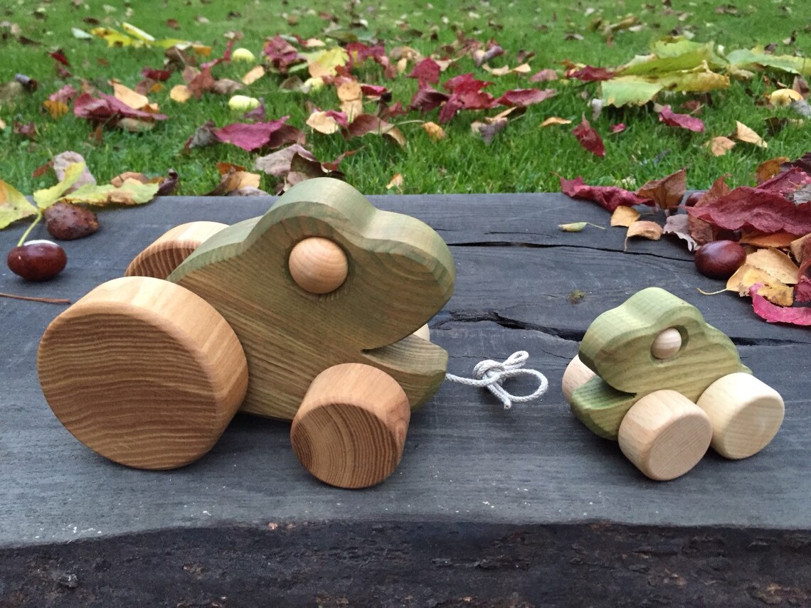 Big Toy Wooden Frog, Pull Along Toy, Kids Gift, Baby Gift, Christmas ...