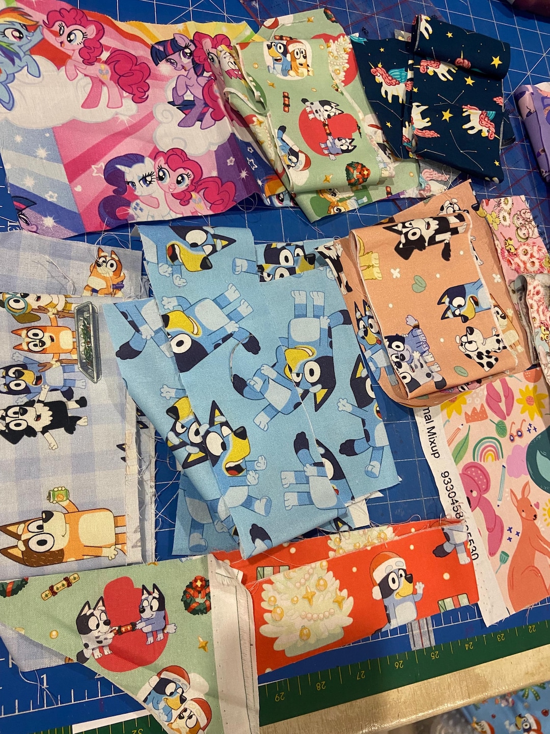 Buy 1 Get 1 Free. Bluey Cotton Fabric Scrap Pack, Eye Spy or Epp. 2”to ...