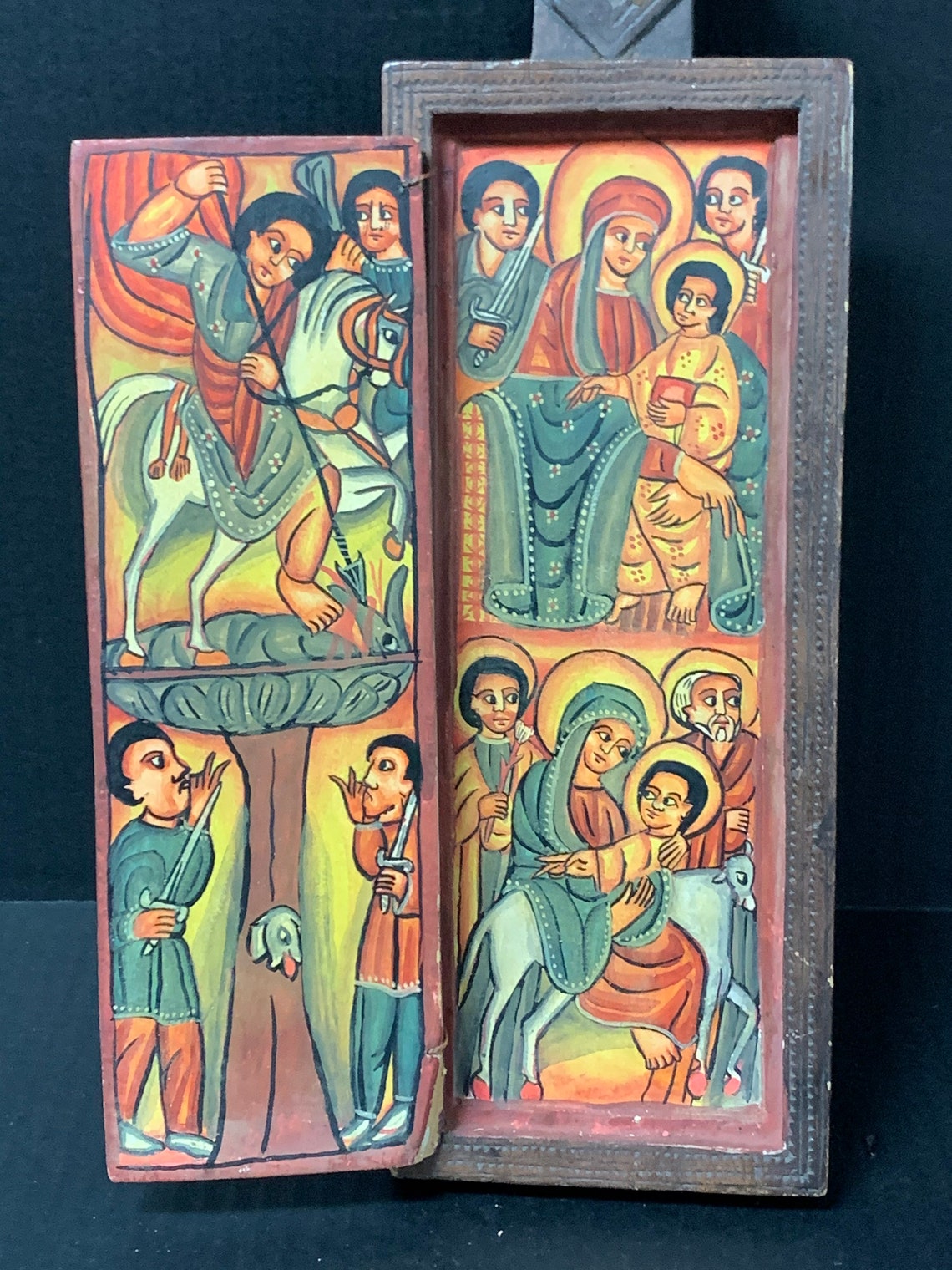 African Art Tribal Art Ethiopian Coptic Hand Painted Wooden Altar Icon ...