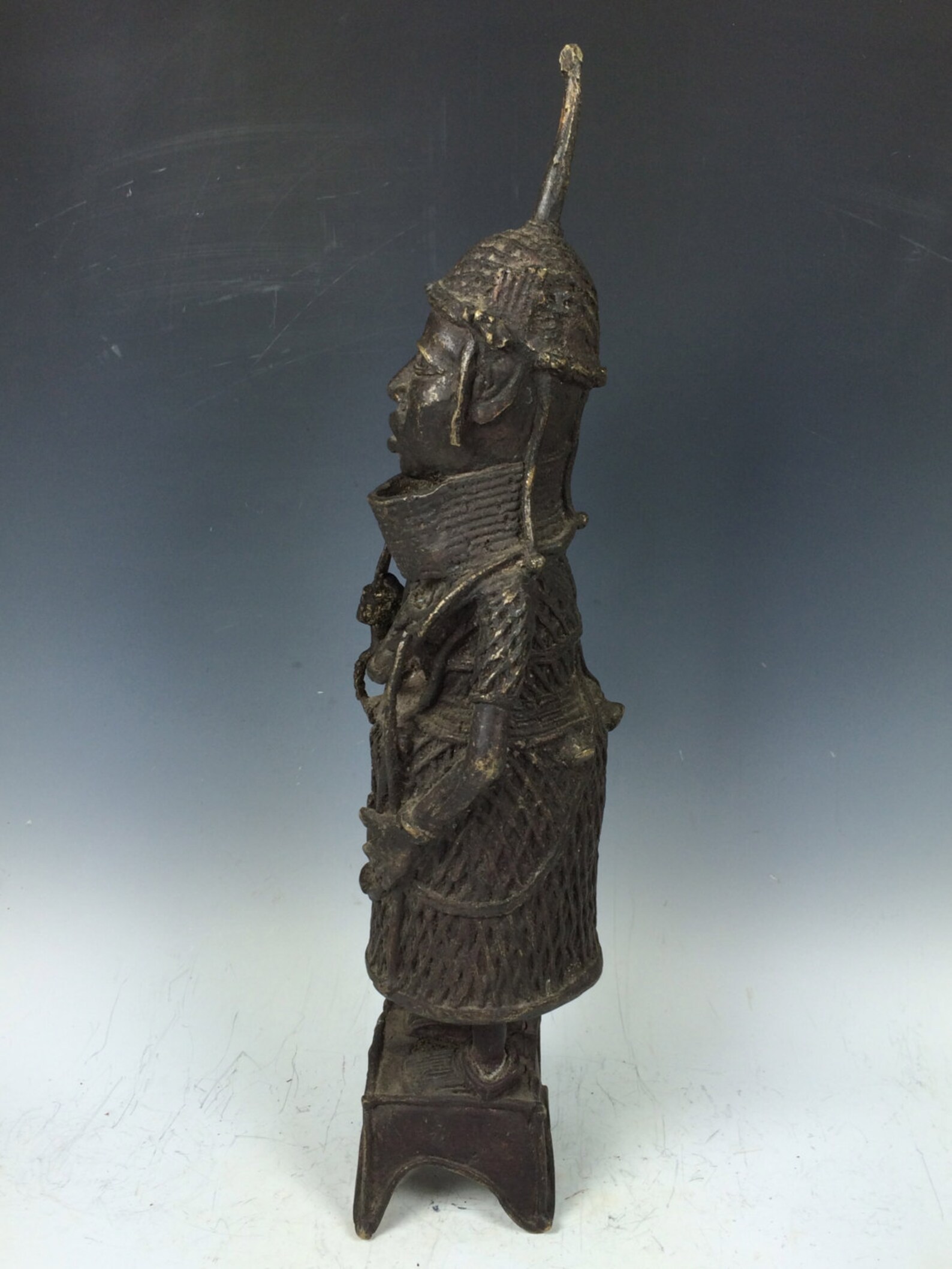 African Benin Bronze Warrior Statue From Nigeria | Etsy