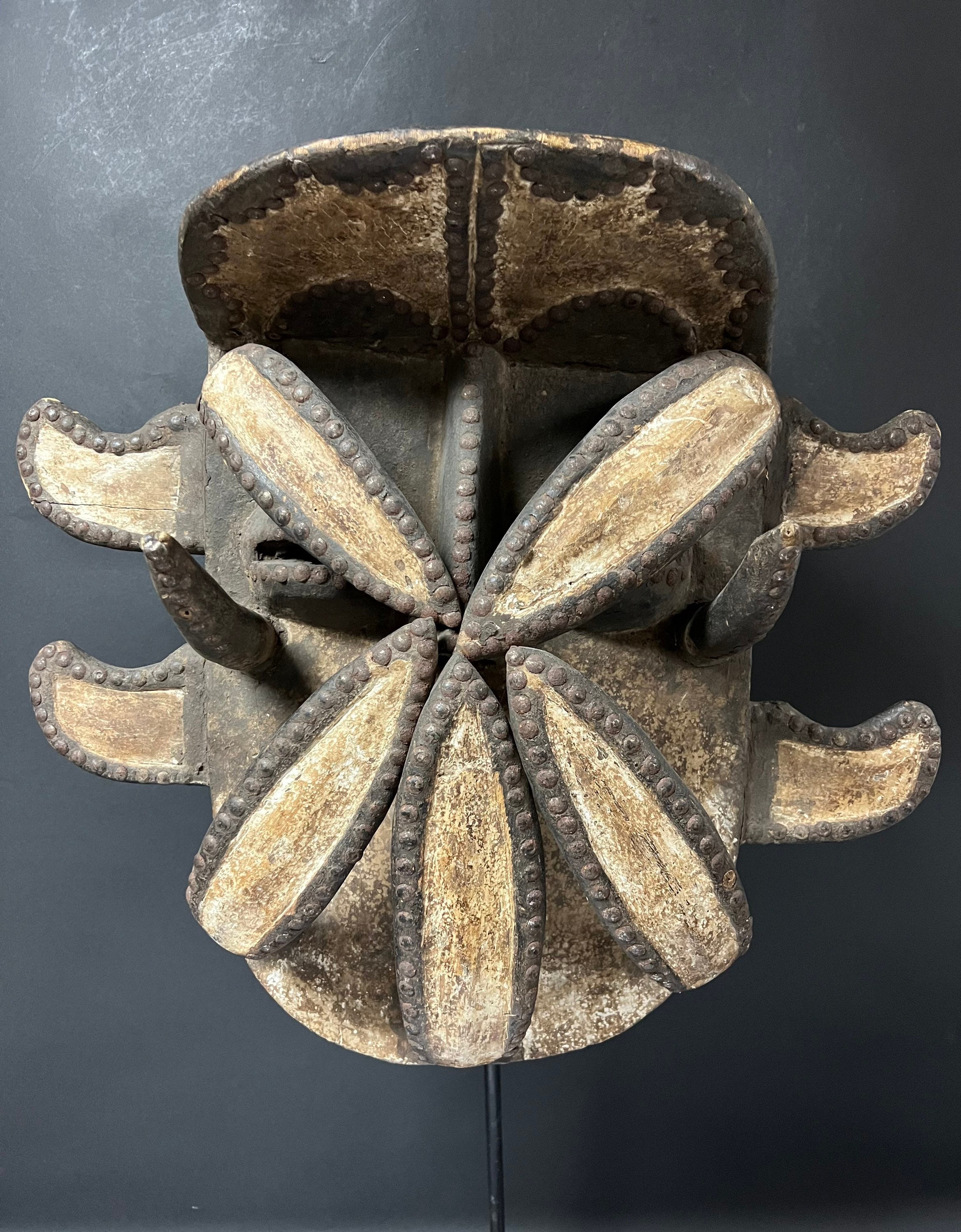 African Art Tribal Art Very Large Bete Mask From Ivory Coast With Metal ...