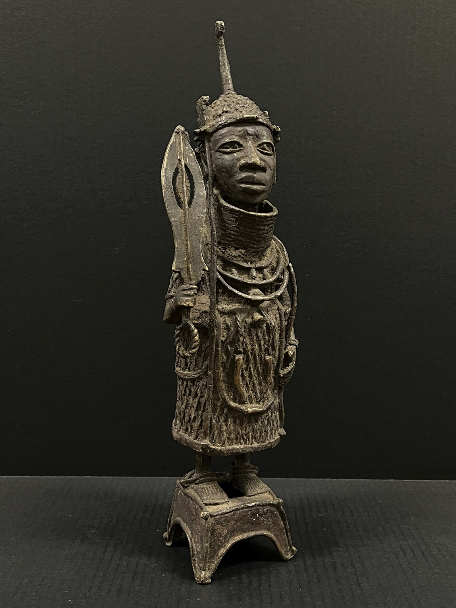 African Benin Bronze Warrior Statue From Nigeria - Etsy