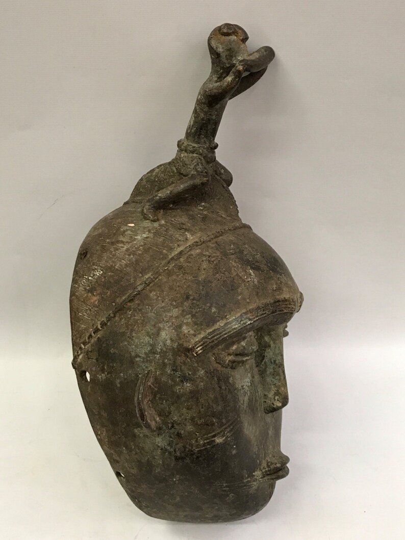 African Art Tribal Art Chad Bonze Mask with Statue From | Etsy