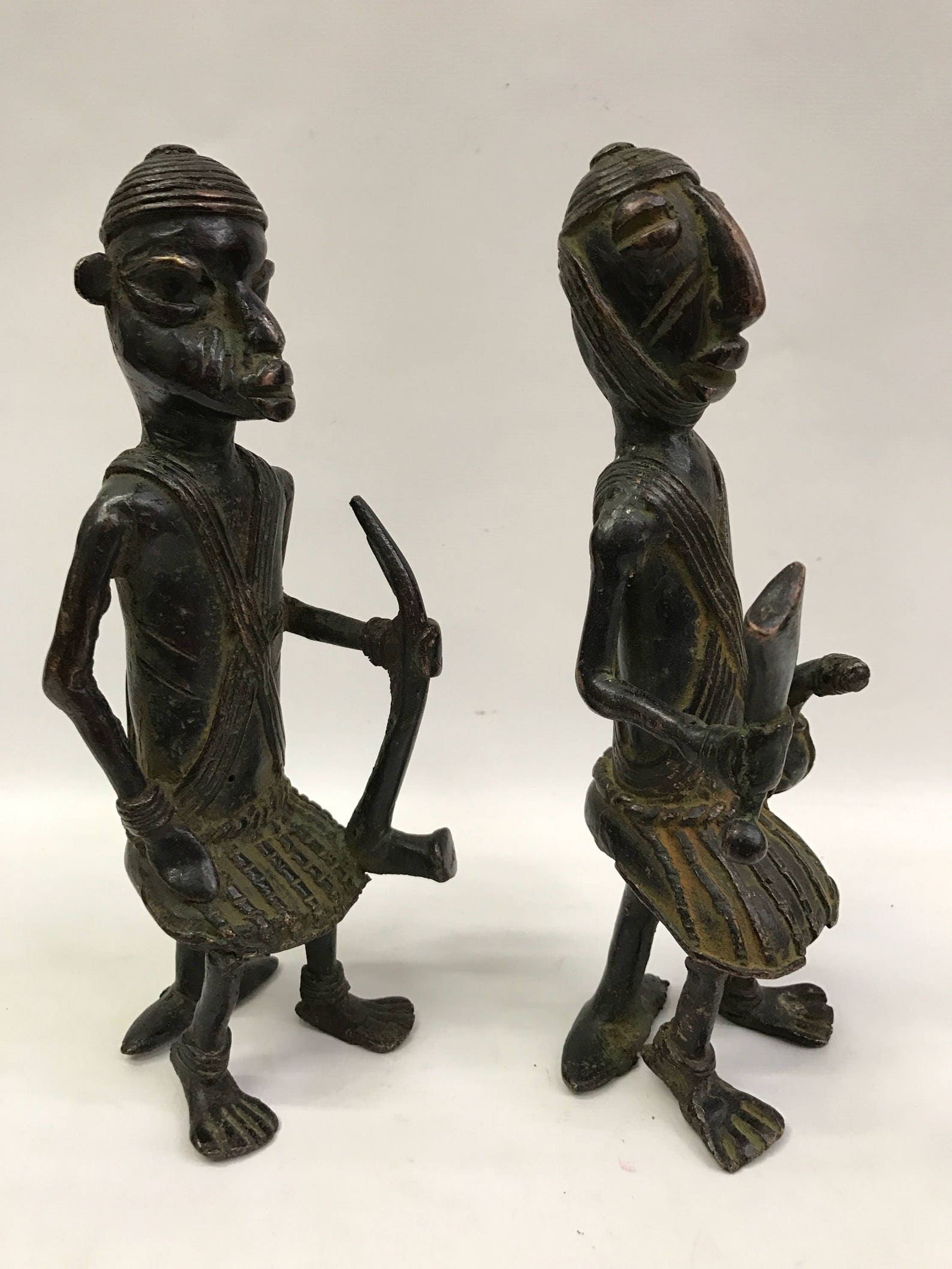 African Pair of Bronze Chad Statue From Chad | Etsy