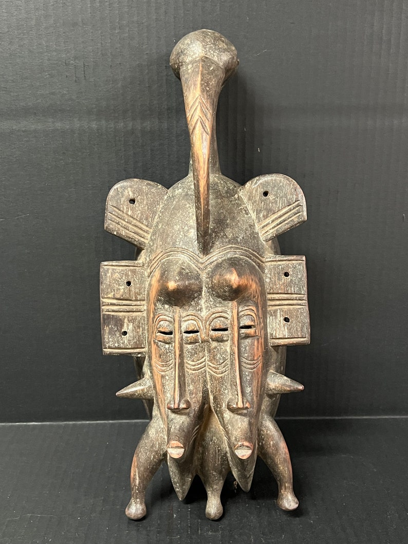 African Art Tribal Art Double Face Senufo Mask From Ivory Coast - Etsy