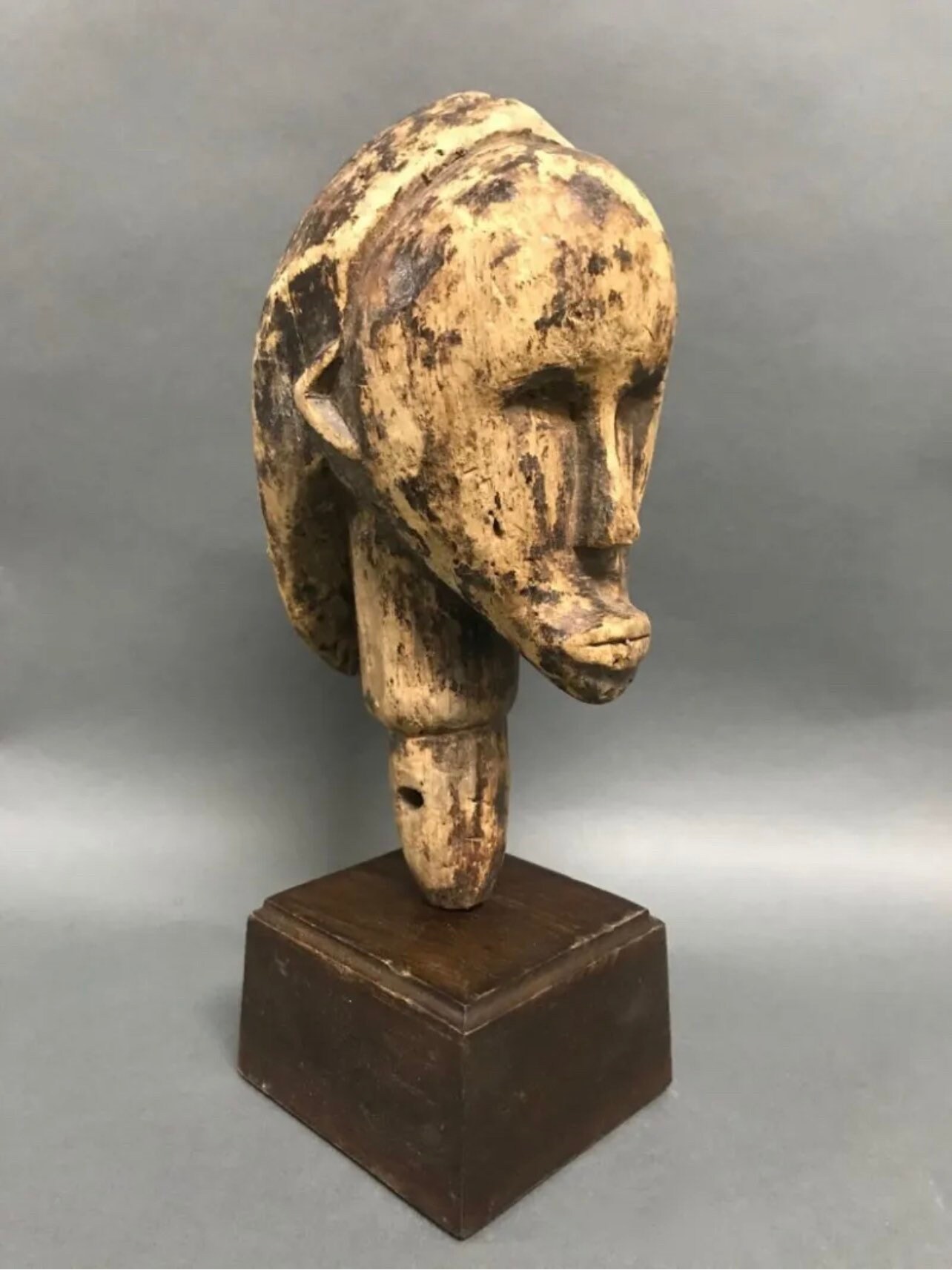 African Fang Head From Gabon With Wooden Base - Etsy