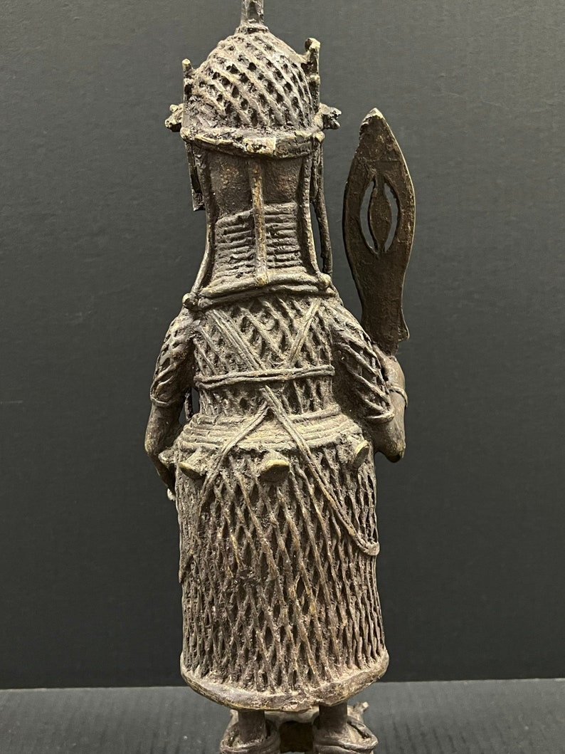 African Benin Bronze Warrior Statue From Nigeria - Etsy