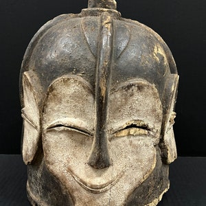 African Tribal Art Kwele Helmet Mask From Gabon - Etsy