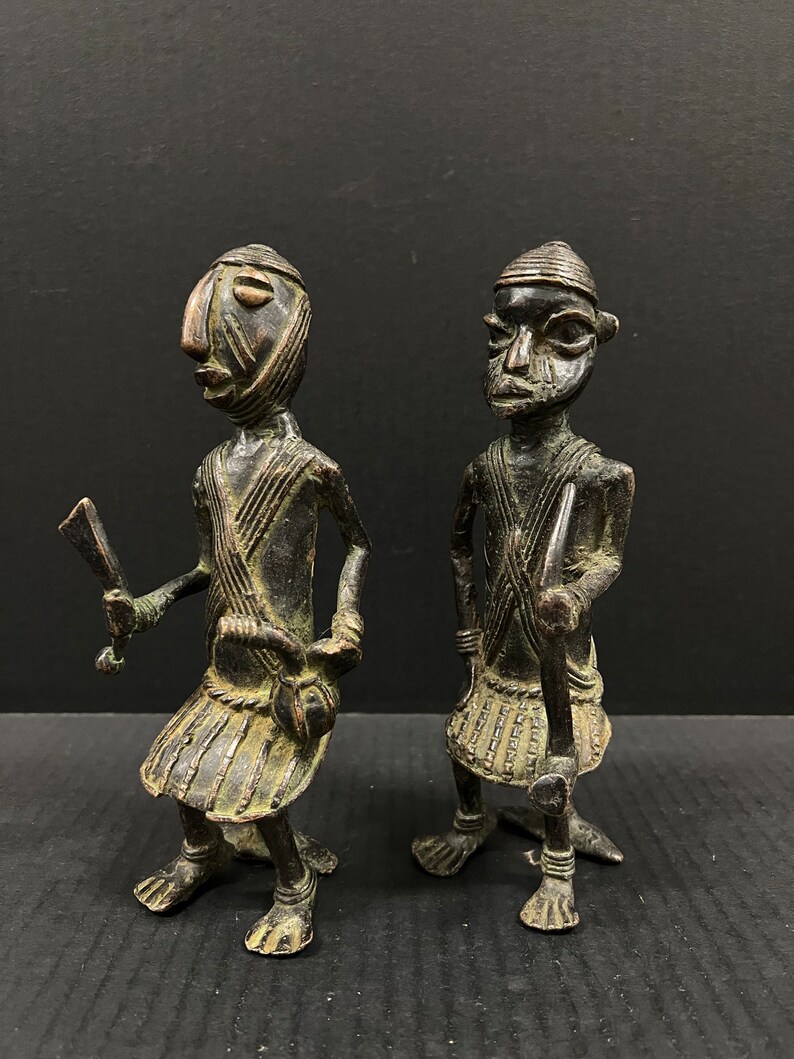 African Pair of Bronze Chad Statue From Chad - Etsy