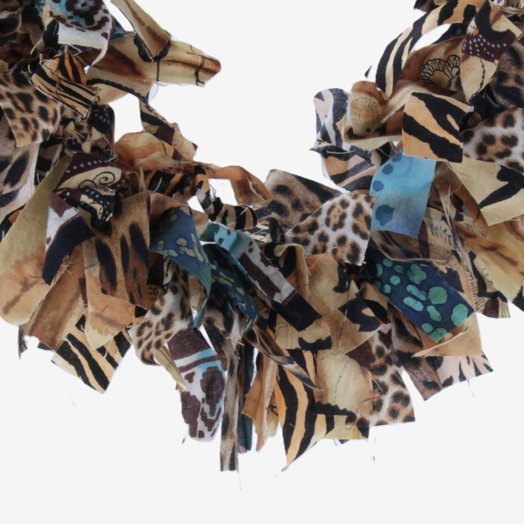 Africa Theme Fabric Rag Garland, Leopard Spots, Tiger Stripes, 6 Feet ...