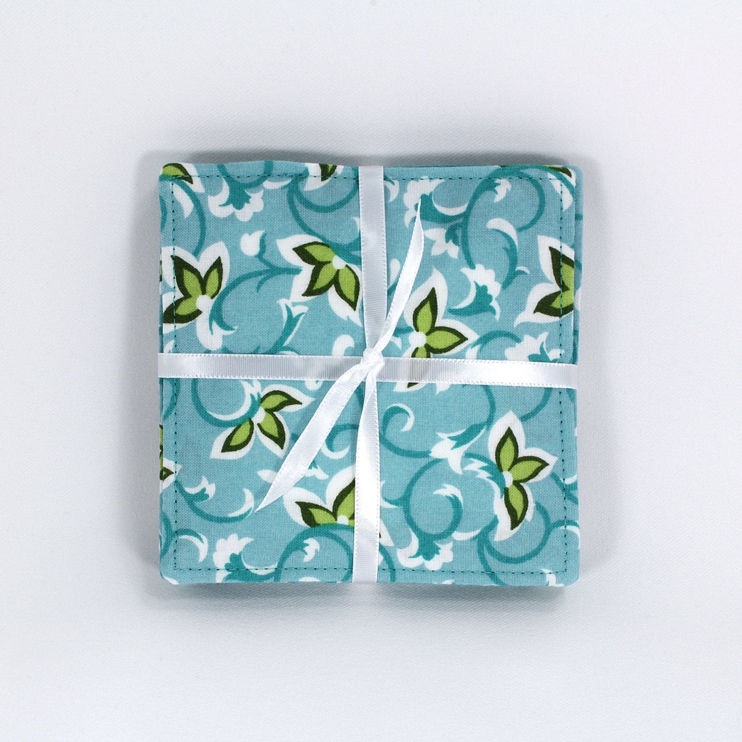 Fabric Coasters, Turquoise Coasters, Cotton Drink Coasters, Cottage ...