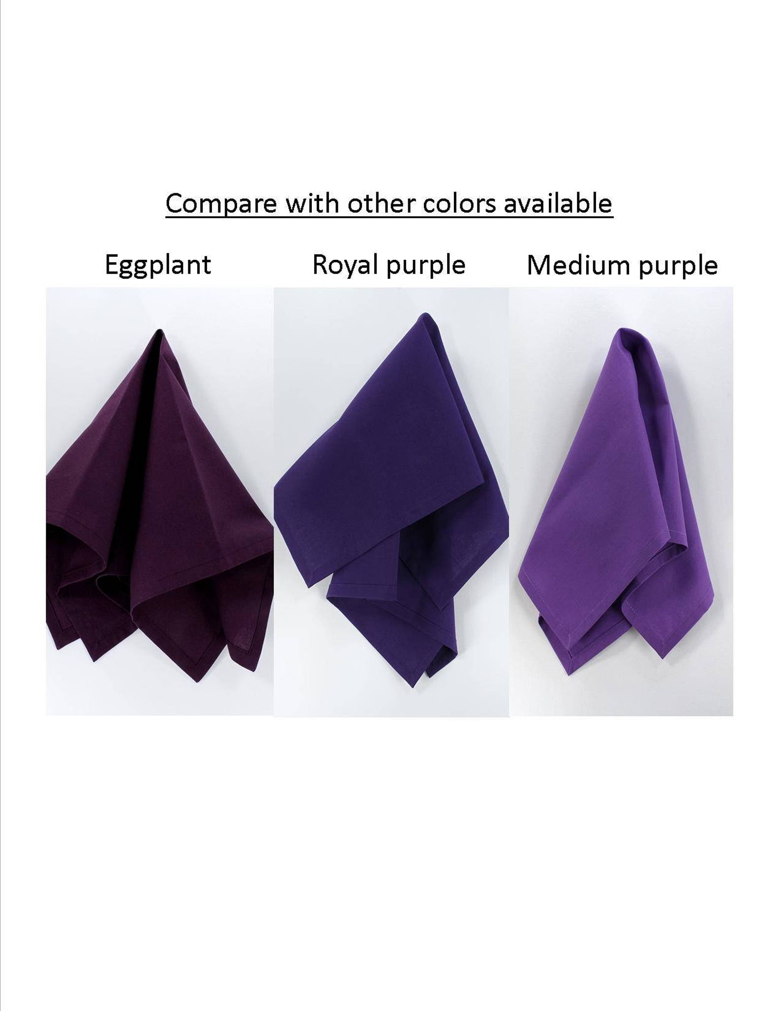 Medium Purple Cloth Napkins 100% Cotton 12x12 Inches Set of | Etsy